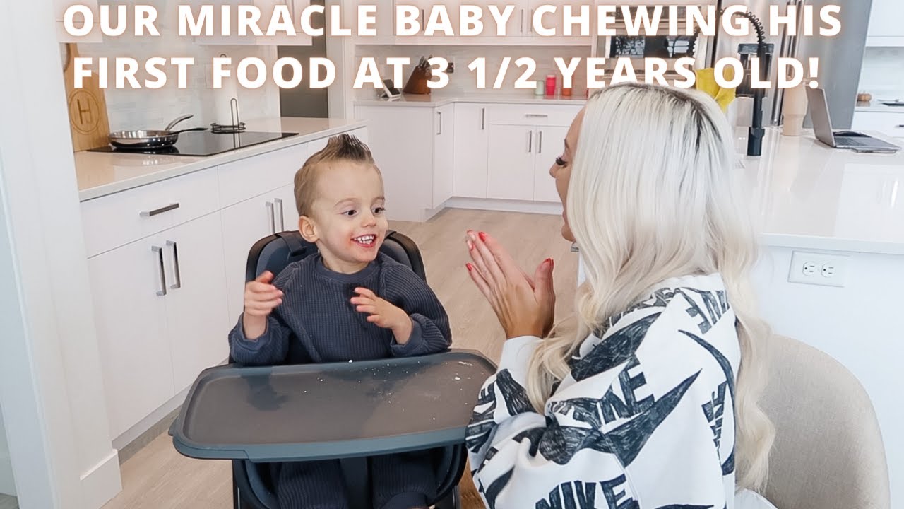 CEREBRAL PALSY TODDLER CHEWING FOOD FOR THE FIRST TIME! HITTING A ...