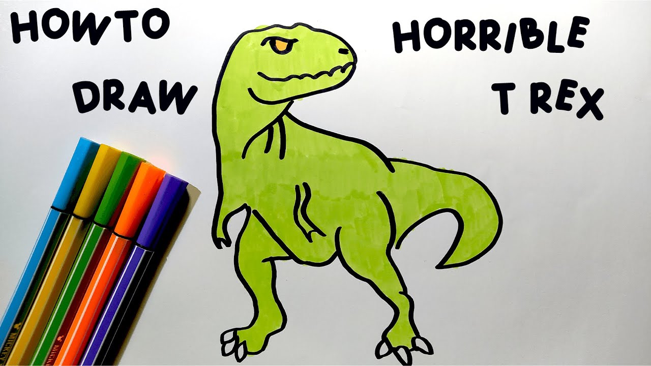 How To Draw A Horrible Dinosaur |Drawing Dinosaur - YouTube