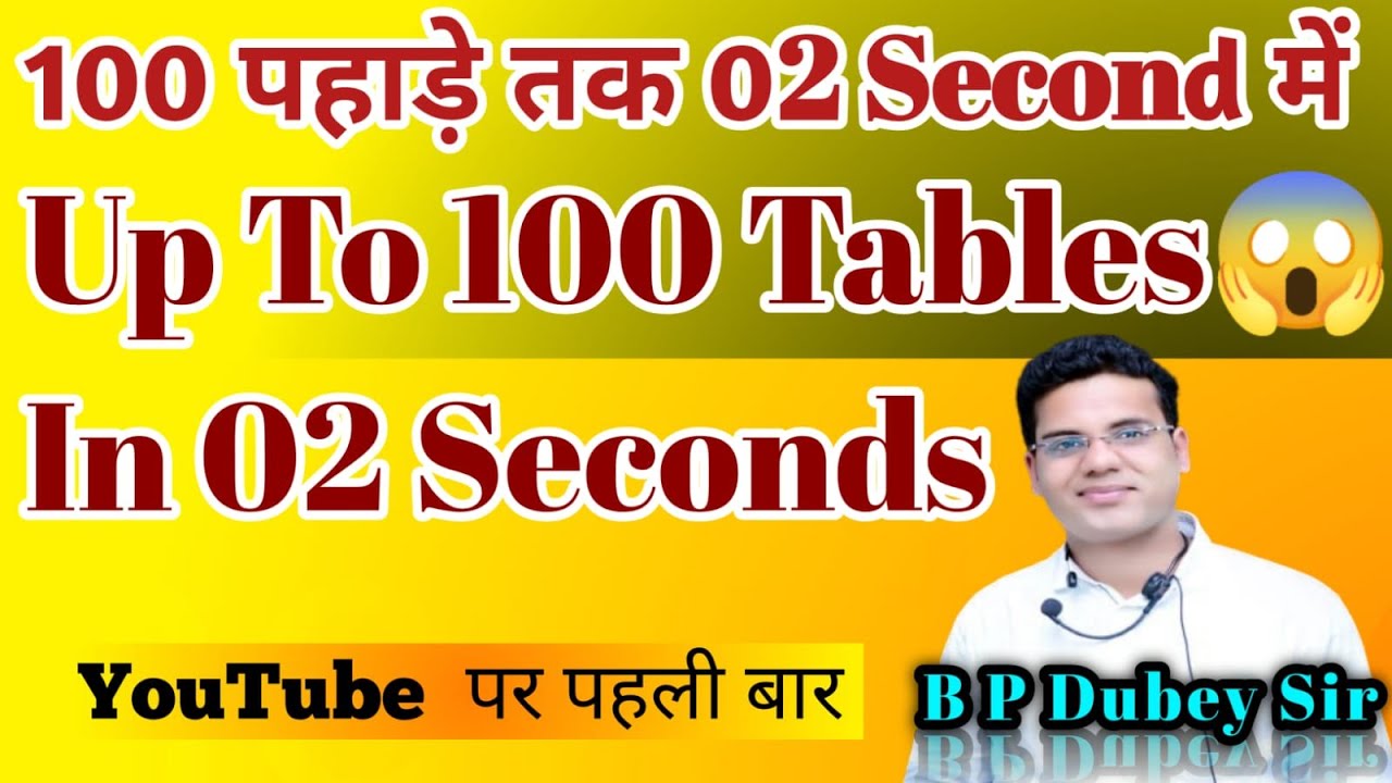TABLE TRICKS | UP TO 100 TABLES IN 2 SECONDS | 2 SECOND ME 100 TAK ...