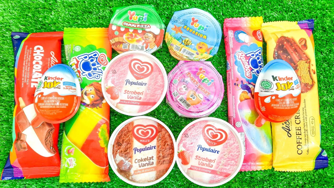 ASMR RAINBOW ICE CREAM PADDLE POP, ICE CREAM WALLS, FRUIT TWISTER, AICE ...