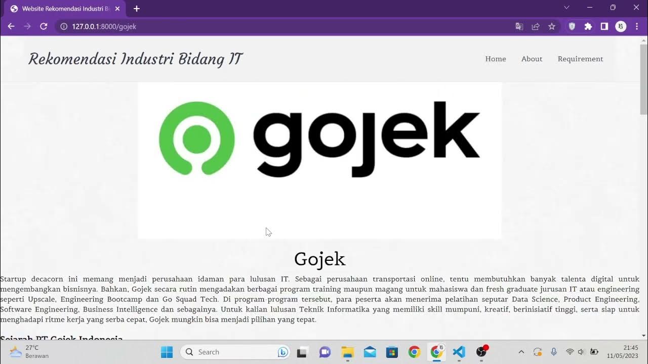 UTS PEMROGRAMAN WEB 2 | MEMBUAT WEBSITE BERBASIS LARAVEL | JUDUL : REKOMENDASI INDUSTRI BIDANG ...