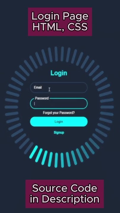 Create Login Page Using Html And Css Webdevelopment Loginform Coding Htmlcss Youtube