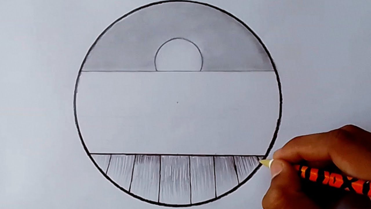 Easy Circle Drawing - Pencil Scenery Drawing - YouTube