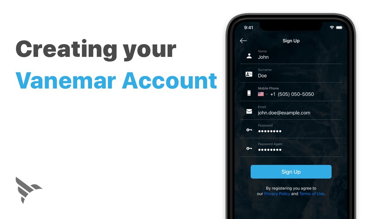 Creating your Vanemar Account - YouTube