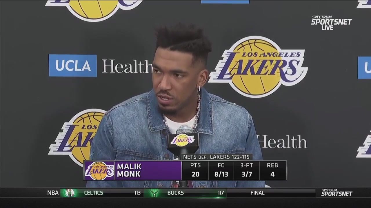 Malik Monk Postgame Interview | Los Angeles Lakers lose to the Brooklyn ...