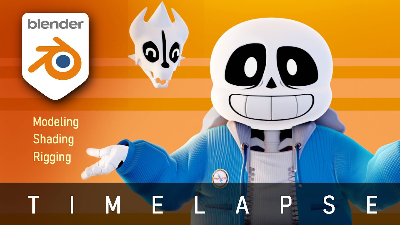 Creating Sans from UNDERTALE in 3D - [Blender Stylized Modeling ...