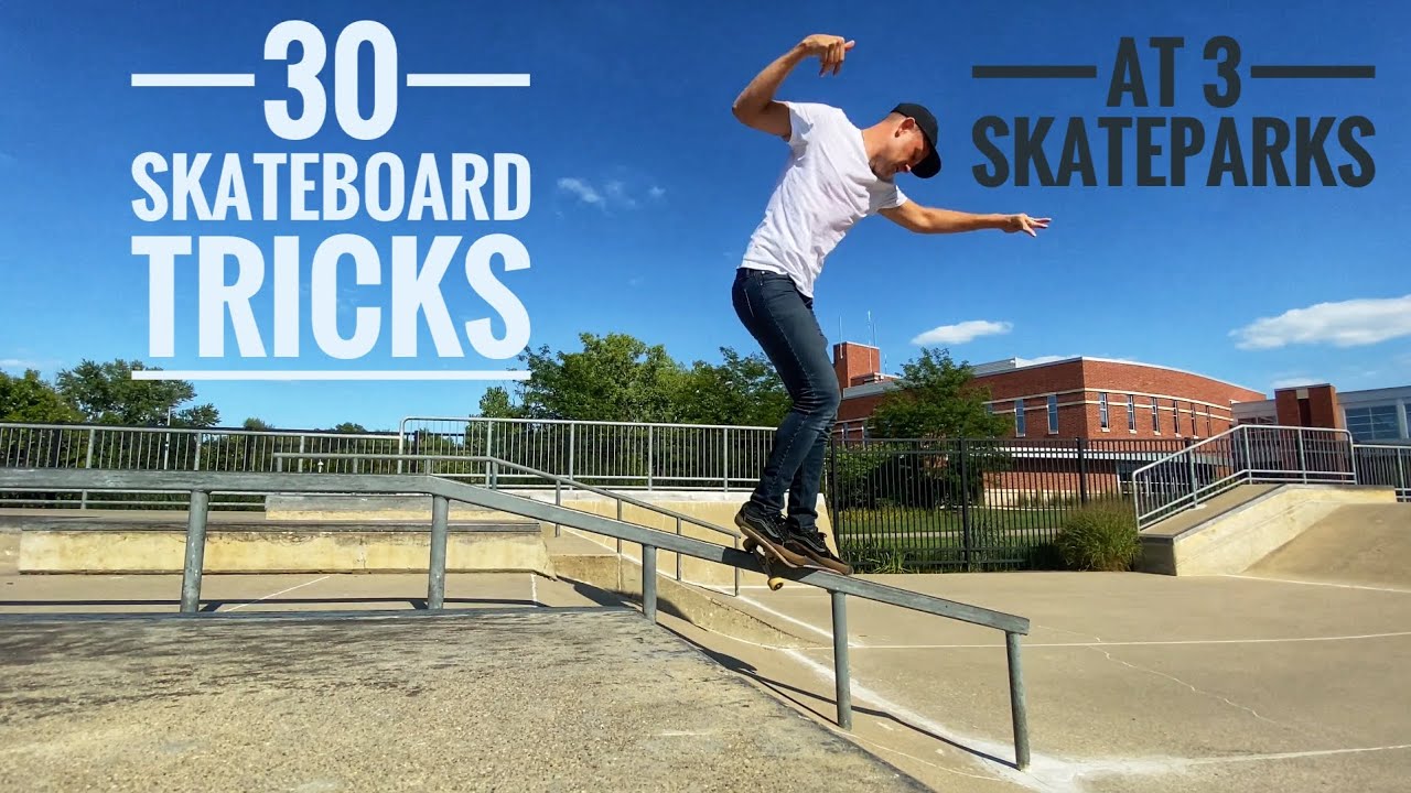 #6 - 30 Skateboard Tricks at 3 Skateparks Wearing Vans Chima Pro 2s ...