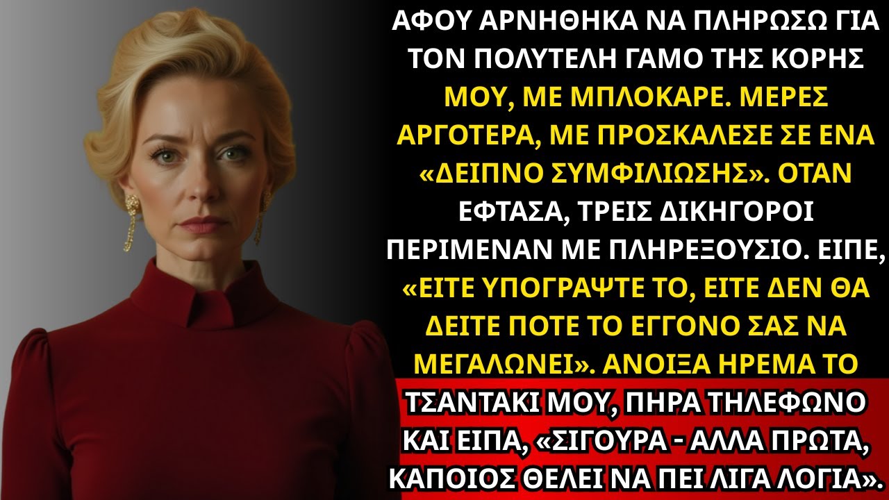 ΑΦΟΥ ΑΡΝΗΘΗΚΑ ΝΑ ΠΛΗΡΩΣΩ ΓΙΑ ΤΟΝ ΠΟΛΥΤΕΛΕΙΣ ΓΑΜΟ ΤΗΣ ΚΟΡΗΣ ΜΟΥ — ΑΥΤΗ ...