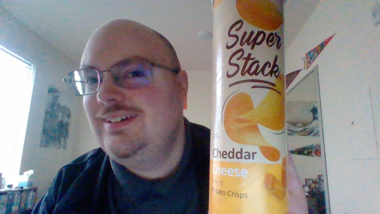 Super Stack® Cheddar Cheese Flavor Potato Crisps Taste Test - YouTube