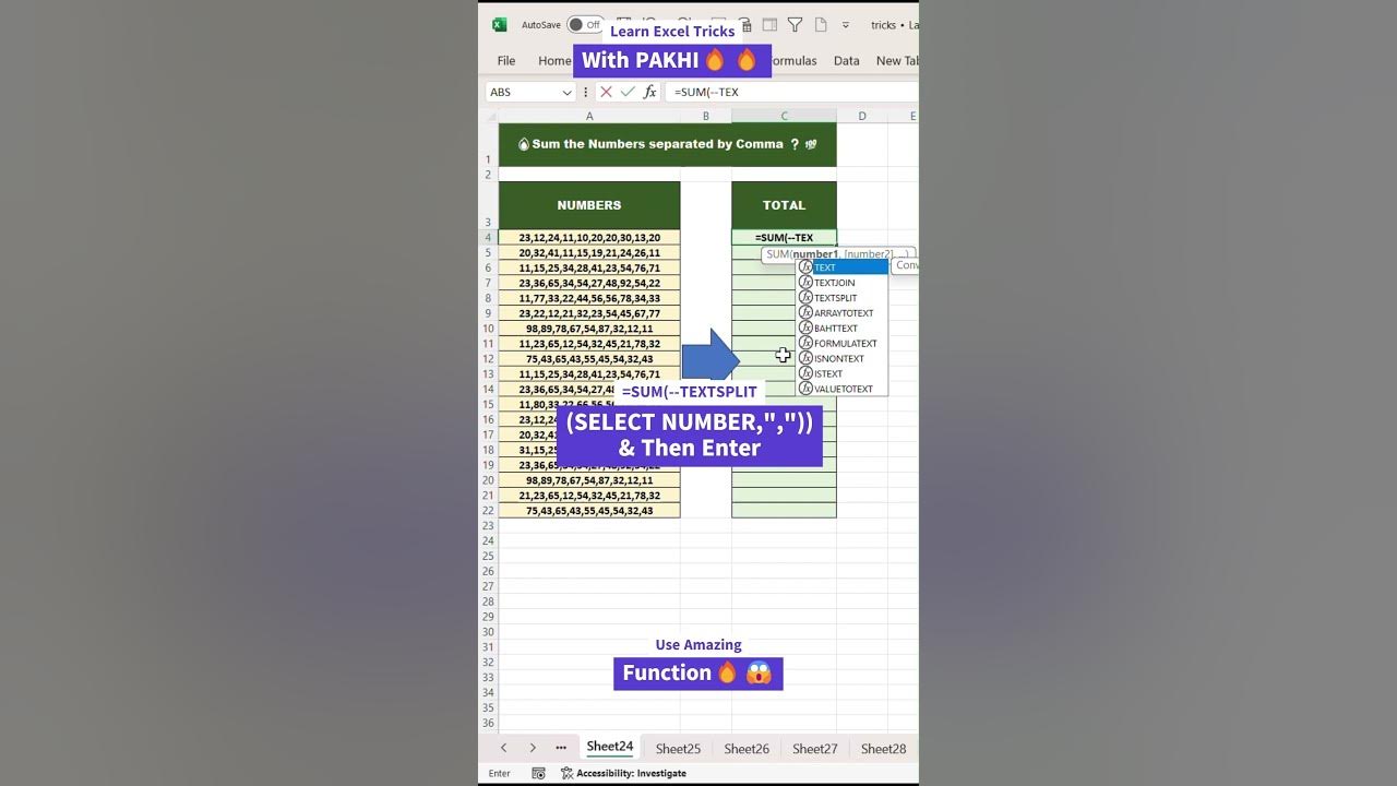 Textsplit Function not Working | Textsplit Function in Excel 📈 #youtubeshorts #excel #shorts ...