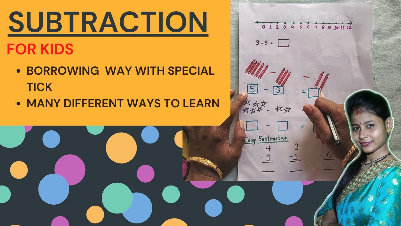 Easy way to learn subtraction : Subtraction with borrow | घटाना सीखने ...