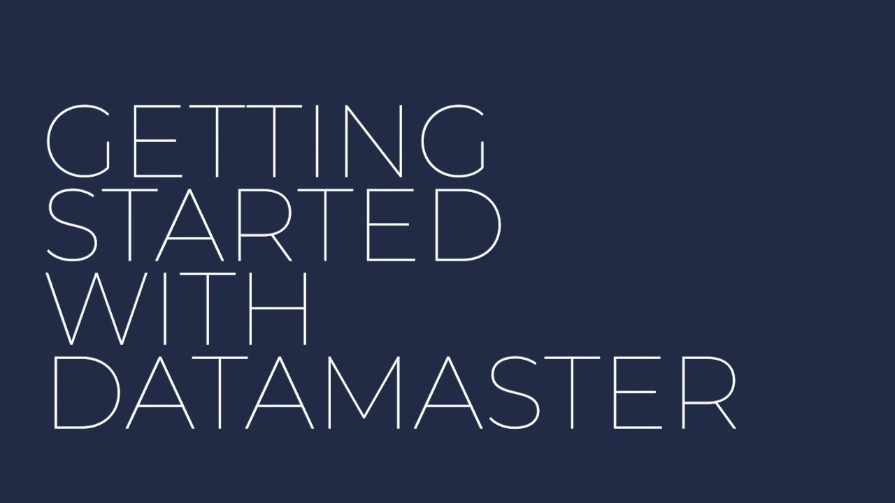 Getting Started with DataMaster Pro - YouTube