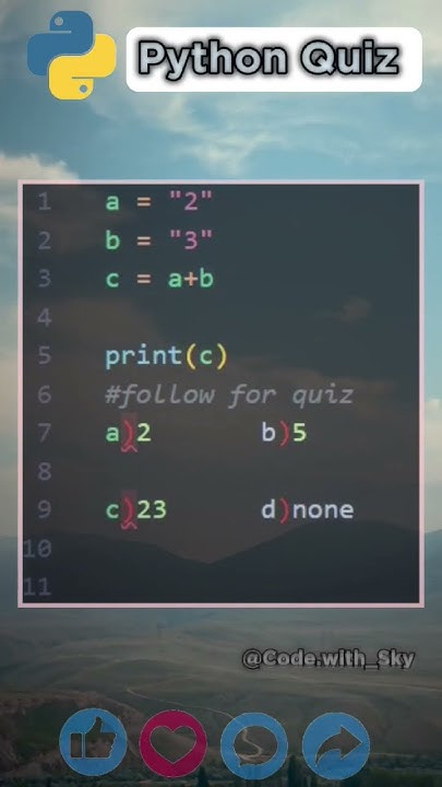 Python Quiz Coding For Beginner Pythonquiz Phython Trendingshorts Codingforbeginners