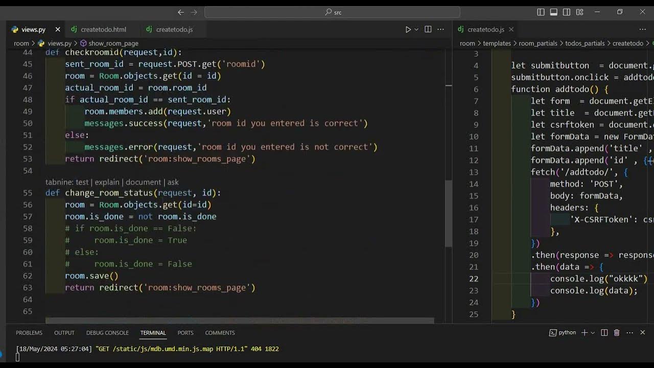 django 40 Arabic عربى todos part 5 create todo , js fetch , js send & receive data , render todo ...