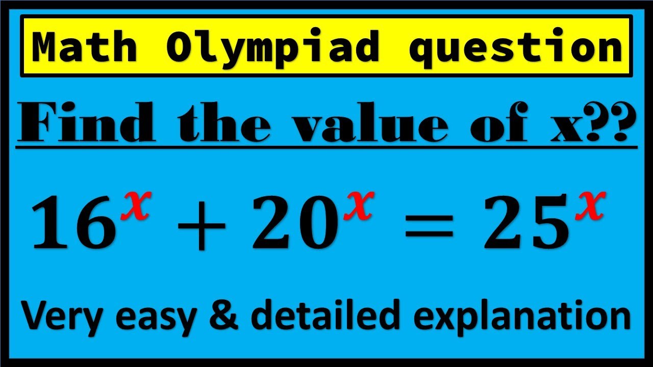 Find x || Math Olympiad Question - YouTube
