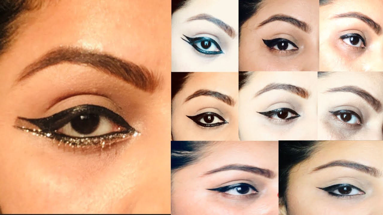 Eyeliner | 9 different eyeliner looks| easy eyeliner tutorial for ...