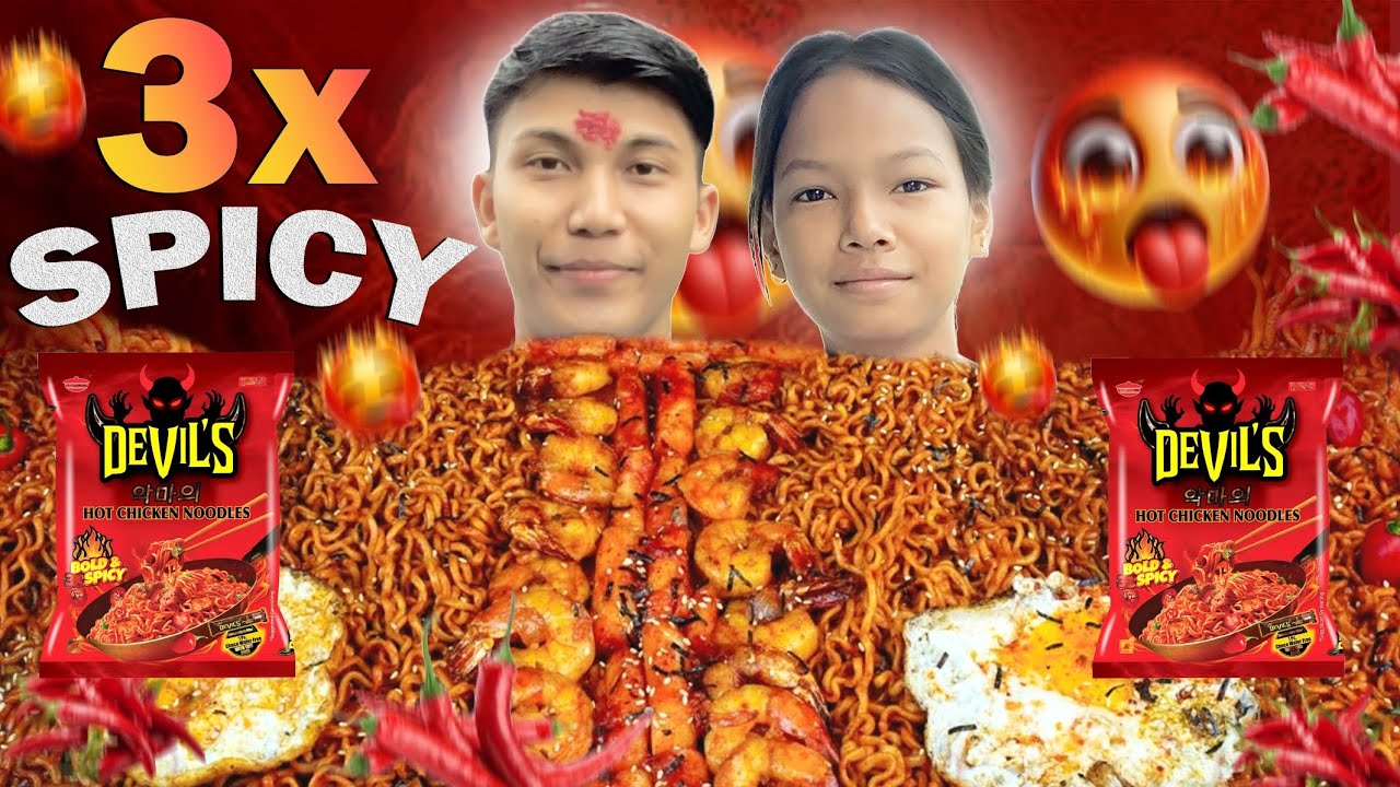 🌶️HOT Spicy 3x Spicy Devil's Chicken Noodles Cooking and Eating 🤤 - YouTube