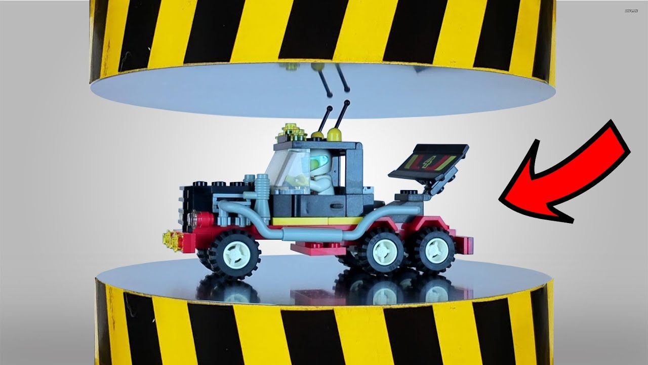 LEGO Experiment: Crushing LEGO Racing Vehicles with a 100 Ton Hydraulic ...