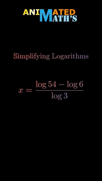 "Simplifying Logarithms." #shorts #mathvisualization - YouTube