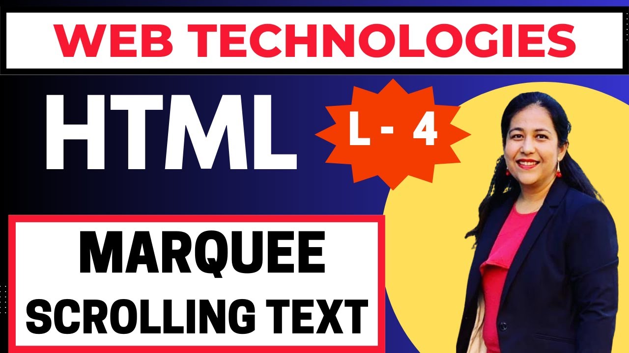 Marquee Tag in HTML, Web Technologies, BCA Semester-1 | Complete Course ...
