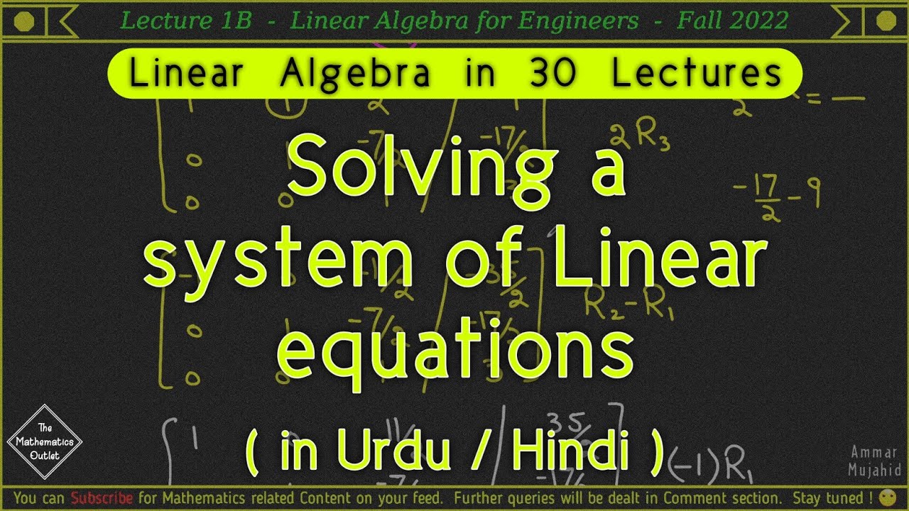 How To Solve System Of Linear Equations Using Augmented Matrix Applied Calculus Lec 1b