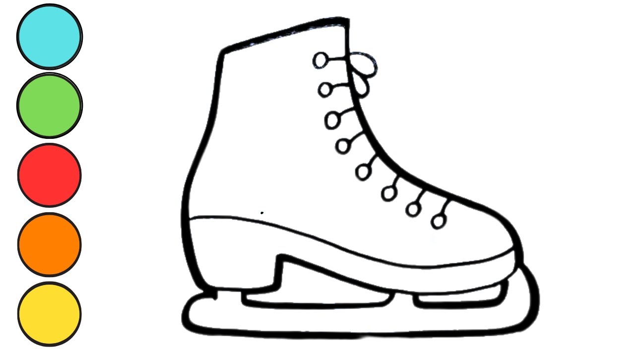 Ice Skate Drawing, Painting, Coloring for Kids and Toddlers | Let's ...
