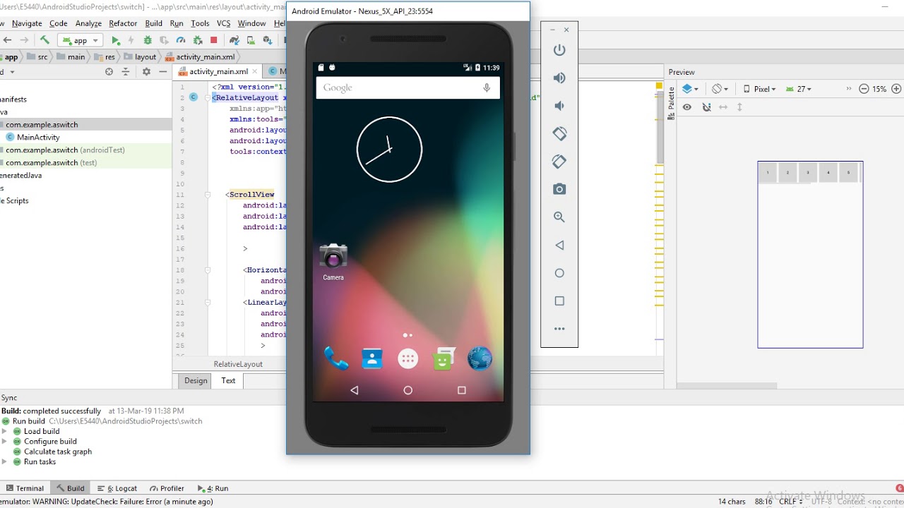 Scroll View Vertically and Horizontal in Android Studio - YouTube