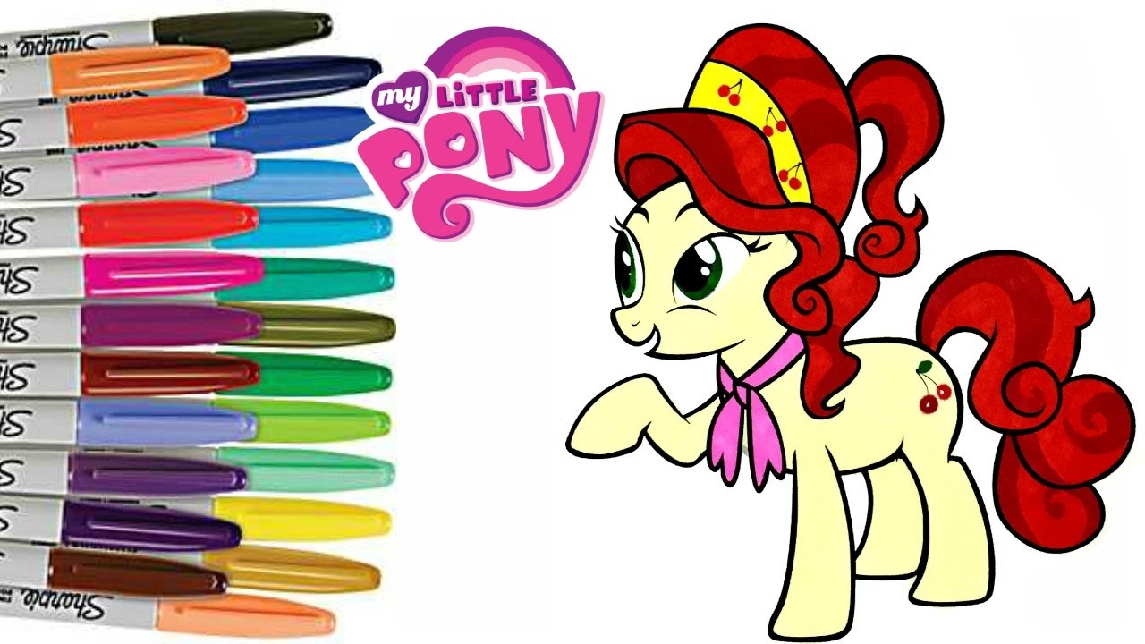My Little Pony CHERRY JUBILEE Coloring Book Page MLP How to Color - YouTube