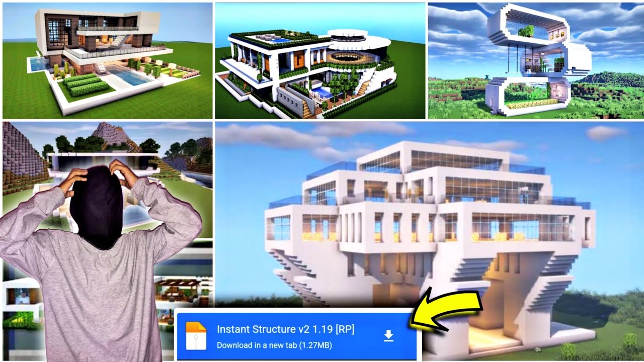 Create your own Modern House Just One click in Minecraft | Instant ...