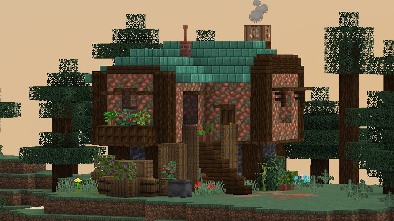 Country Copper House - A Minecraft House In Minutes - YouTube