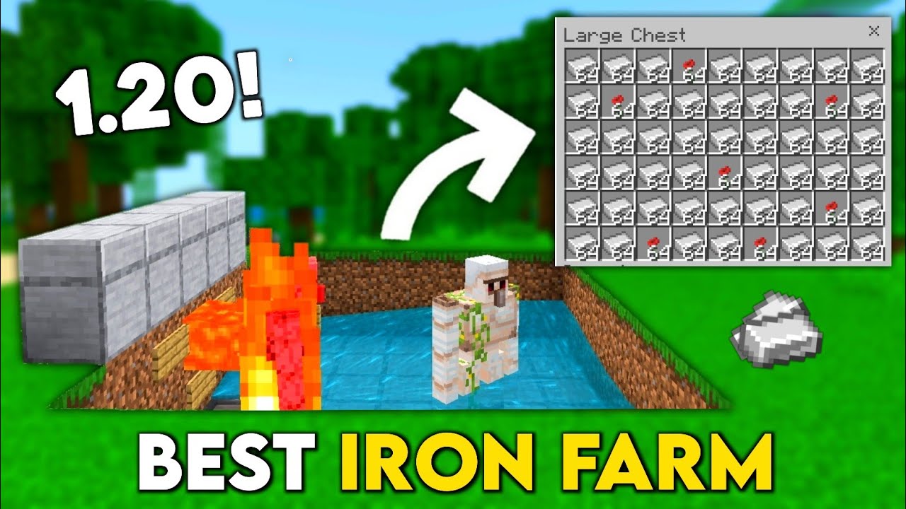 Best IRON Farm Tutorial in Minecraft Bedrock 1.21! - YouTube