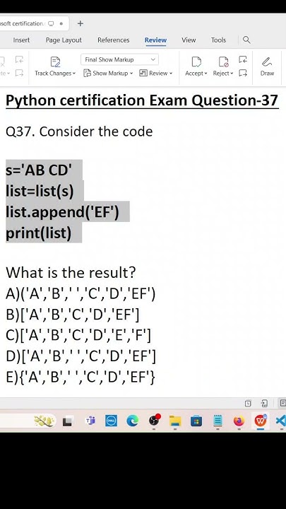 Python Certification Exam Question 37 Python Shortsfeed Shorts Programming Shortvideo