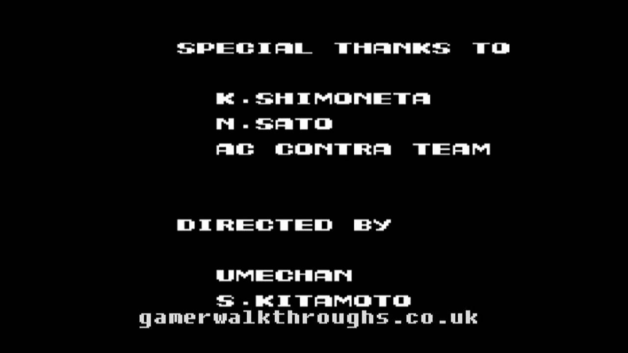 Contra (NES) walkthrough - Ending credits - YouTube
