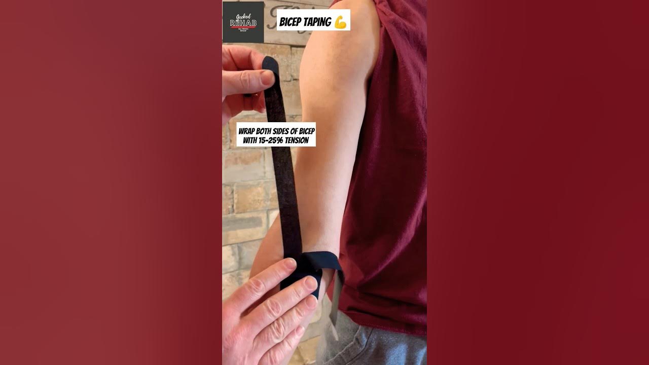 Try this!! Kinesiology Taping technique for bicep to help with recovery 💪🔥#pain #workout #biceps ...
