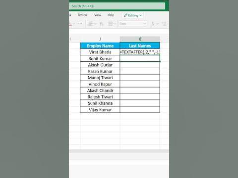 How to Find Last Name From any Full Name in Excel? |excel tips and tricks | #excel #shorts # ...