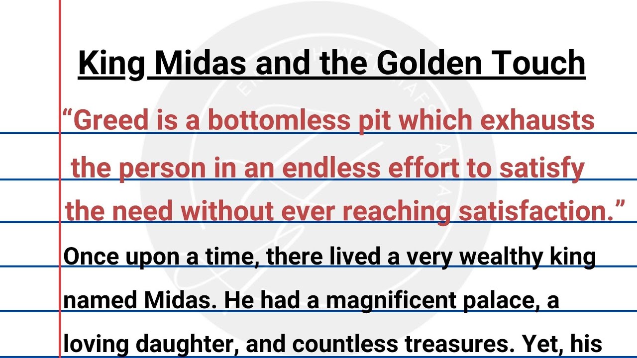 King Midas and the Golden Touch | Moral Story in English with ...
