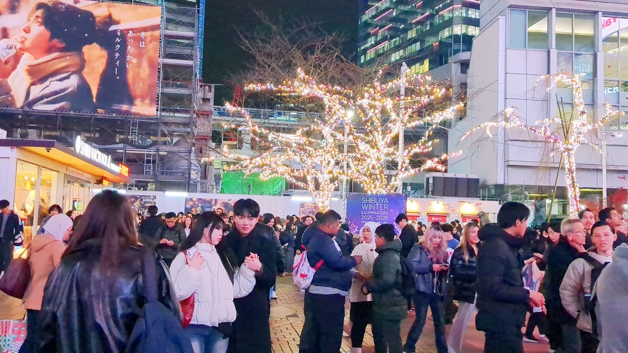 Christmas night view of Shibuya Hachiko square. Tokyo, Japan. - YouTube