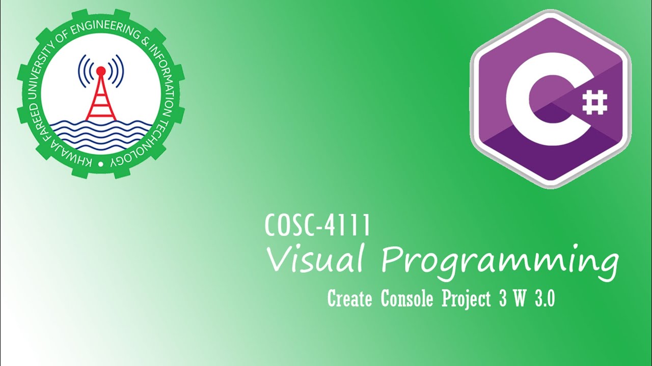 Create a Console Project 3 W 3.0 - YouTube