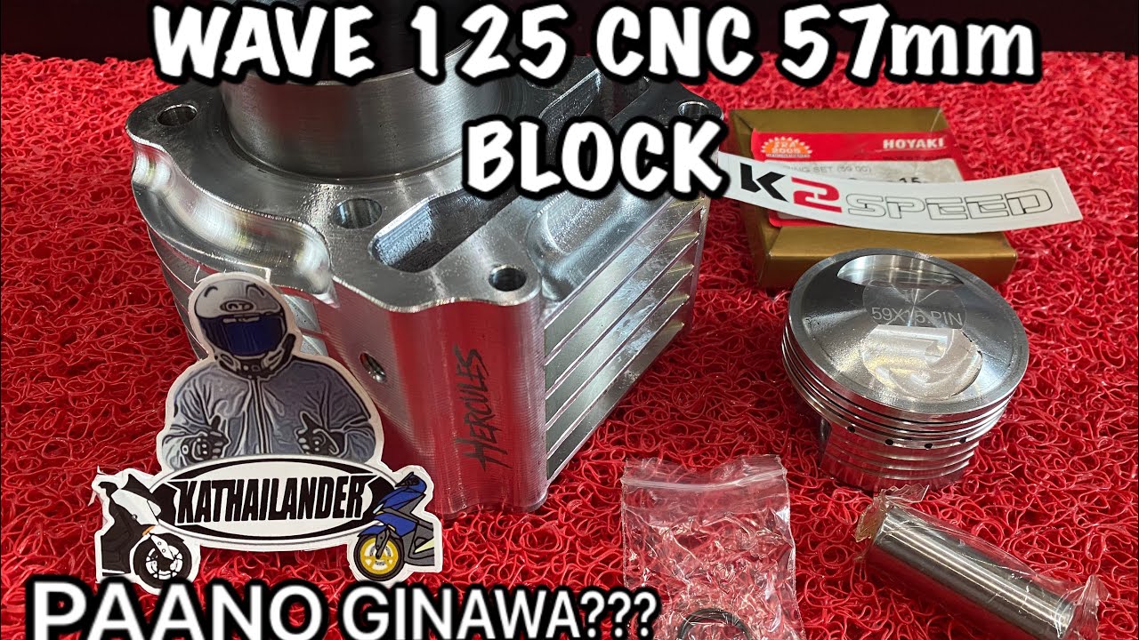 Wave 125 CNC BLOCK 57mm by HERCULES 🇹🇭 - YouTube