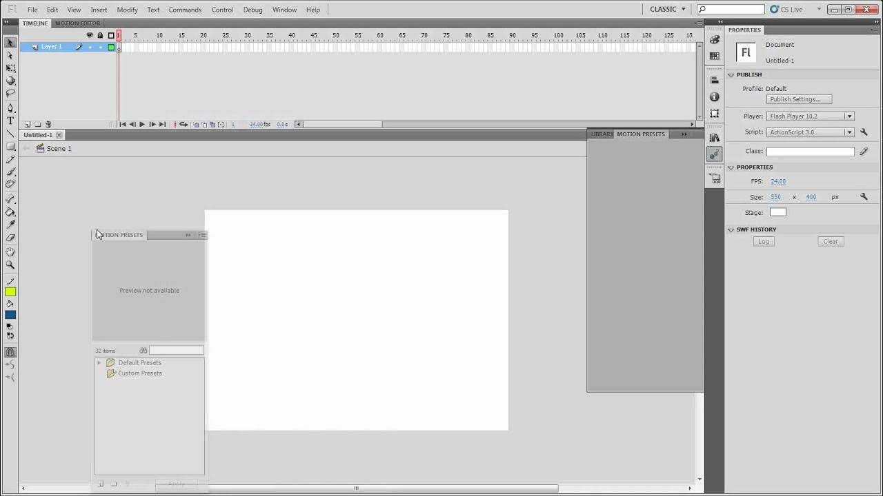 Flash CS5 layout - YouTube