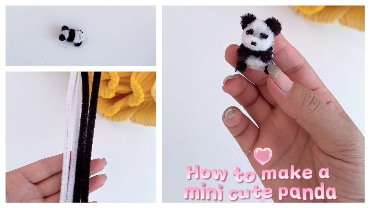 How to make cute panda with pipe cleaner | DIY panda tutorial | cute panda DIY with chenille ...