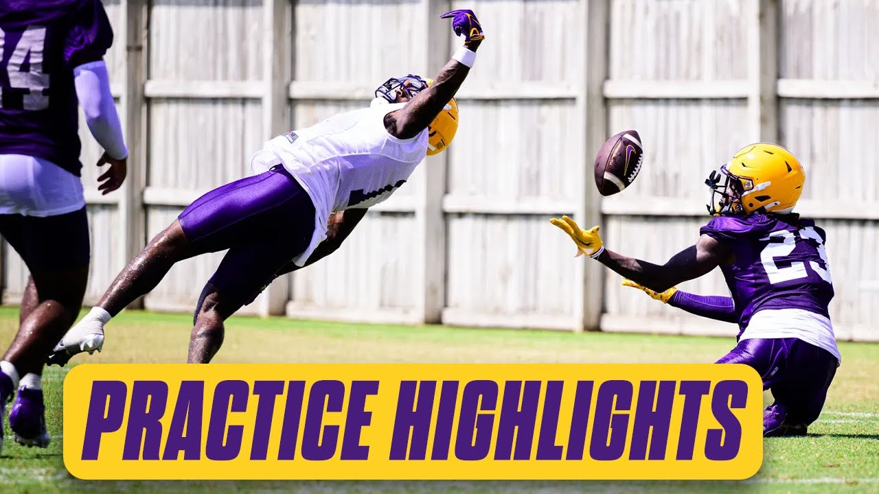 LSU Practice Highlights: Redzone passing + Bo Davis gets to work - YouTube