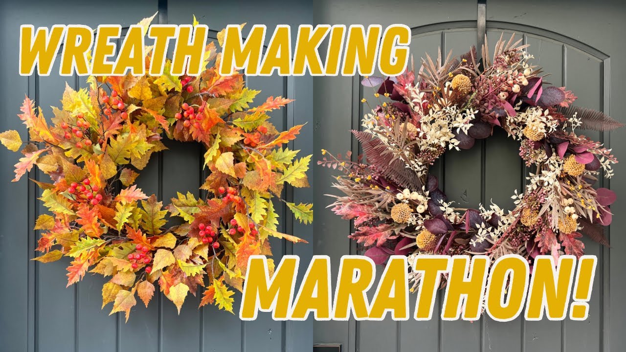 Fall wreath making marathon! 🍂 How to make EASY high end fall wreaths ...