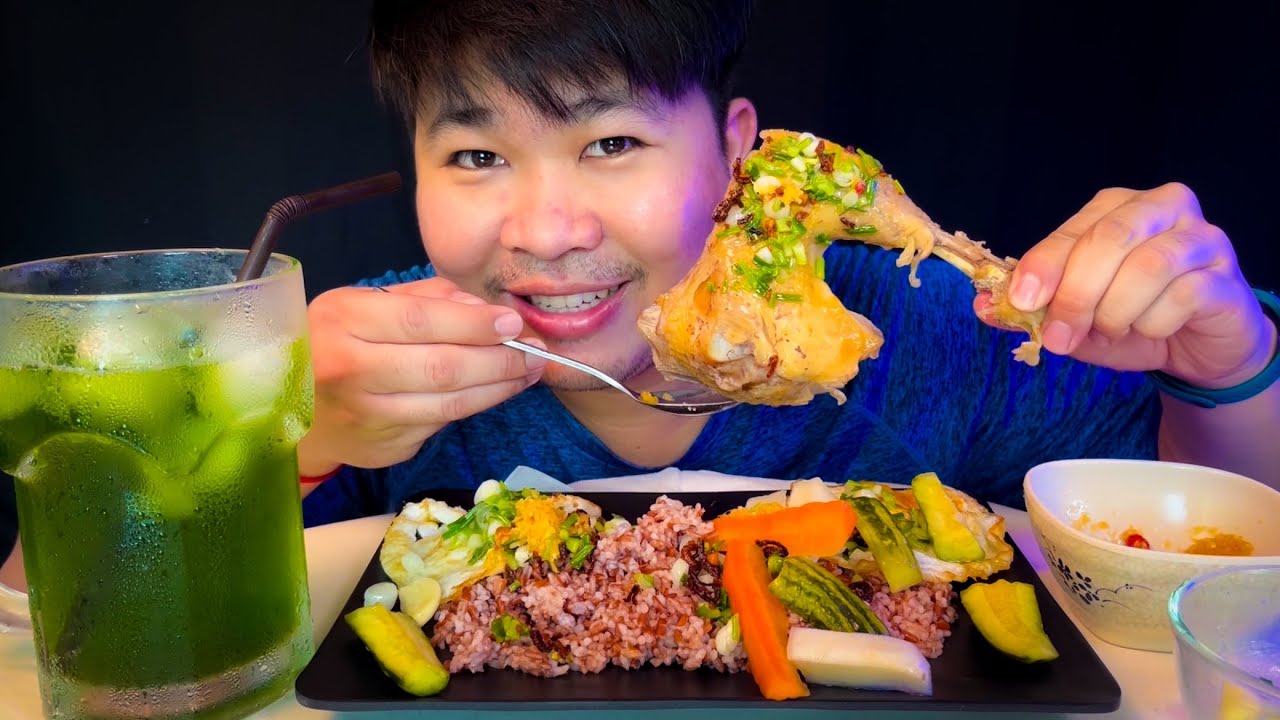 Eating Chicken with rice AMSR/Mukbang no talking - YouTube