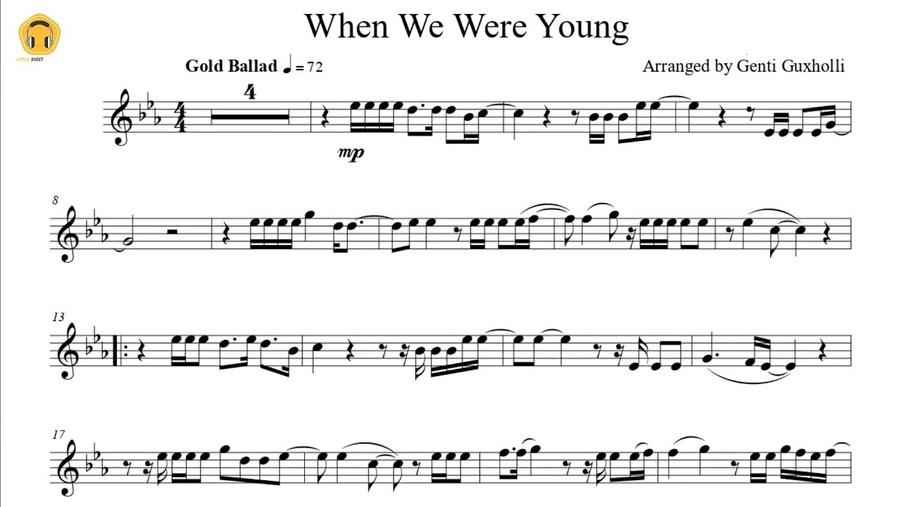 When We Were Young by Adele (Flute Solo with Piano Accompaniment/Sheets ...