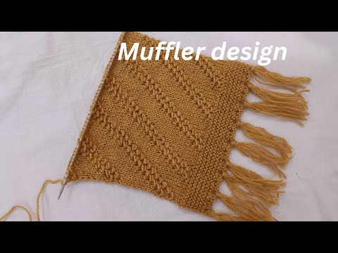 Muffler knitting design | woolen muffler | gents sweater design - YouTube