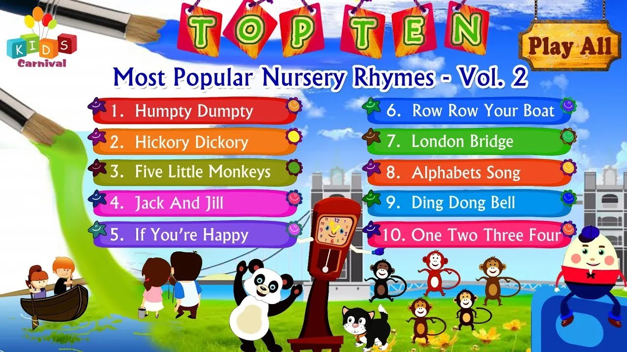 Top Ten Most Popular Nursery Rhymes Jukebox Vol.2 with Lyrics ...