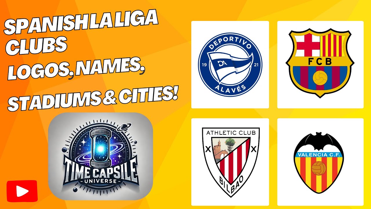 Spanish La Liga Clubs : Logos, Names, Stadiums & Cities! - YouTube