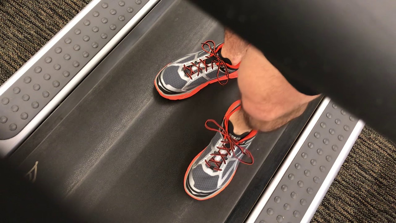Wearing Tge Hoka One One Running Shoes On The Treadmill - YouTube