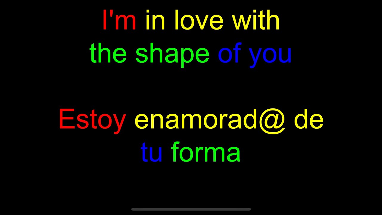 Ed Sheeran “Shape of You” (letra en inglés / español) - YouTube